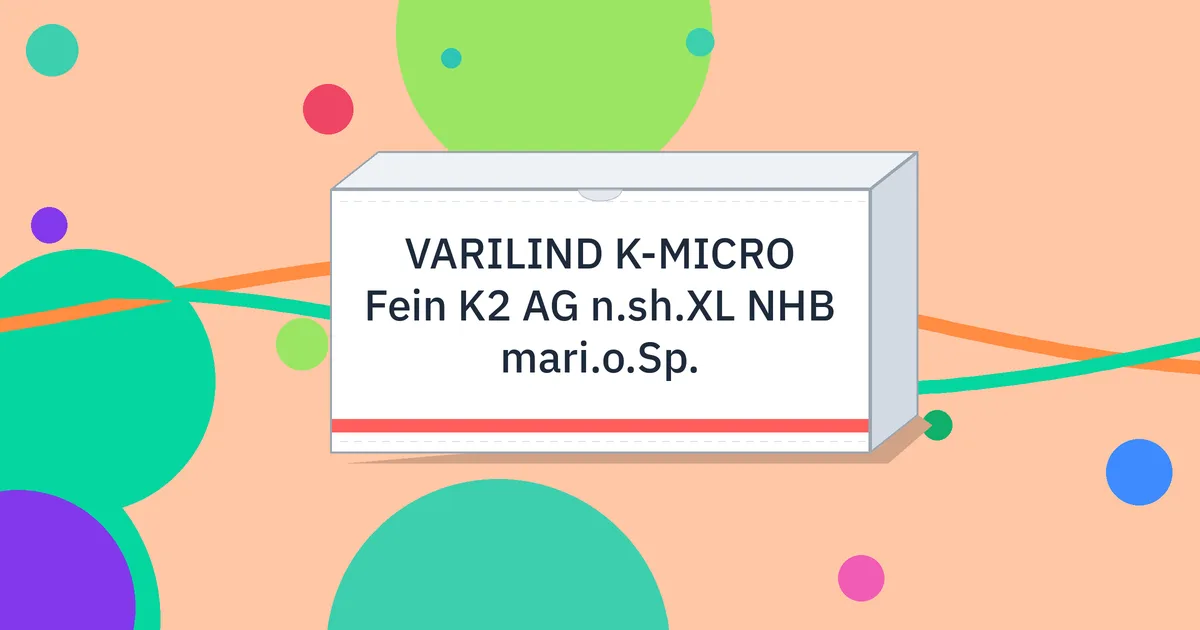 Symbolbild: Packung mit der Aufschrift VARILIND K-MICRO Fein K2 AG n.sh.XL NHB mari.o.Sp. (PZN 20556320) – Verfügbarkeit und Bezug in Apotheken in Frankfurt am Main