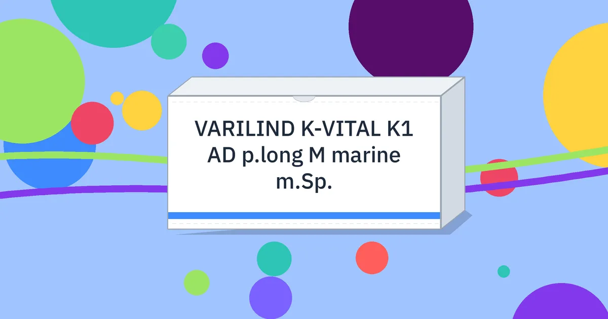 Symbolbild: Packung mit der Aufschrift VARILIND K-VITAL K1 AD p.long M marine m.Sp. (PZN 20566330) – Verfügbarkeit und Bezug in Apotheken in Frankfurt am Main