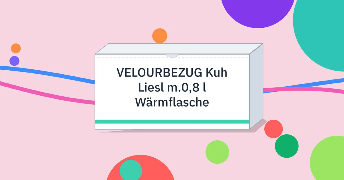 Symbolbild: Packung mit der Aufschrift VELOURBEZUG Kuh Liesl m.0,8 l Wärmflasche (PZN 16766804) – Verfügbarkeit und Bezug in Apotheken in Frankfurt am Main