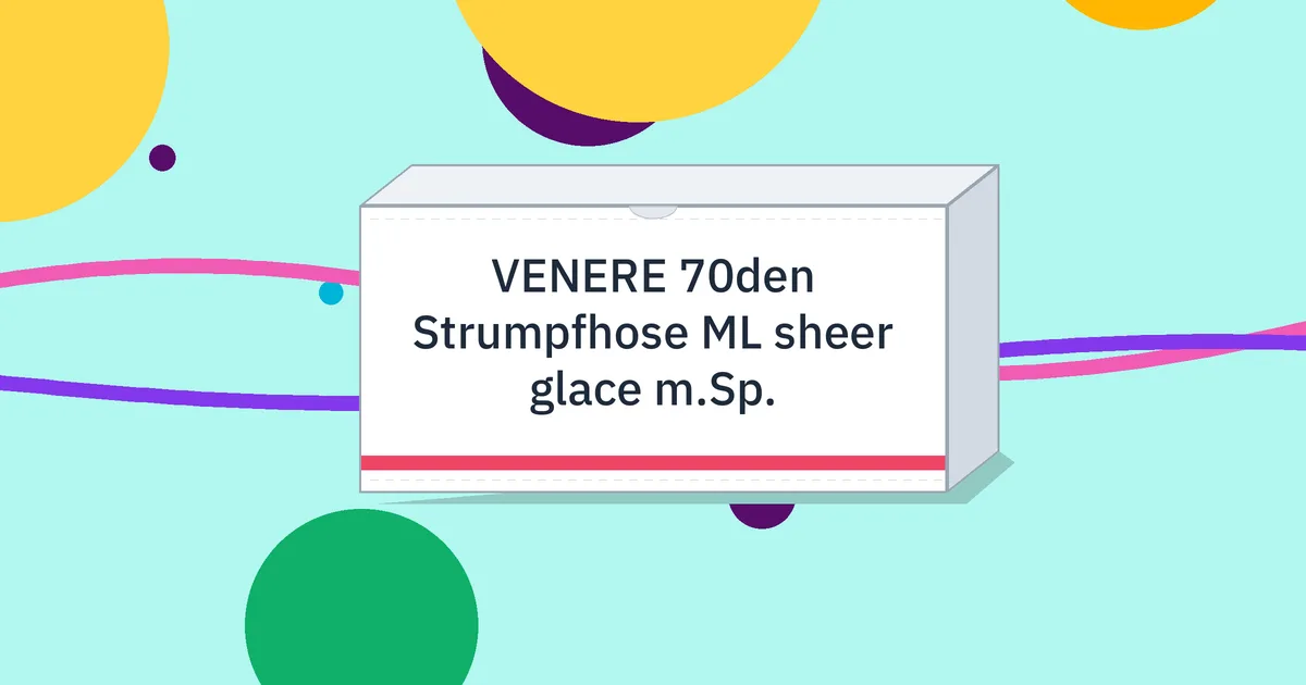 Symbolbild: Packung mit der Aufschrift VENERE 70den Strumpfhose ML sheer glace m.Sp. (PZN 16173352) – Verfügbarkeit und Bezug in Apotheken in Frankfurt am Main