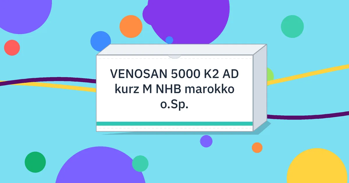 Symbolbild: Packung mit der Aufschrift VENOSAN 5000 K2 AD kurz M NHB marokko o.Sp. (PZN 14431815) – Verfügbarkeit und Bezug in Apotheken in Frankfurt am Main