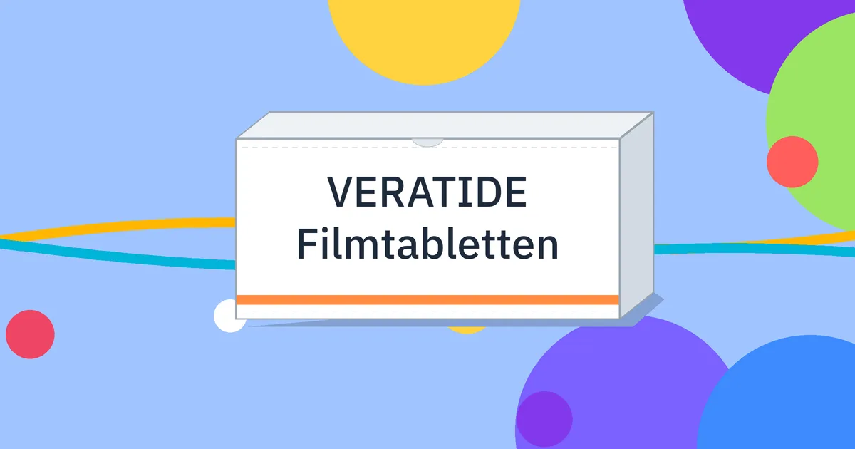 Symbolbild: Packung mit der Aufschrift VERATIDE Filmtabletten (PZN 03451430) – Verfügbarkeit und Bezug in Apotheken in Frankfurt am Main