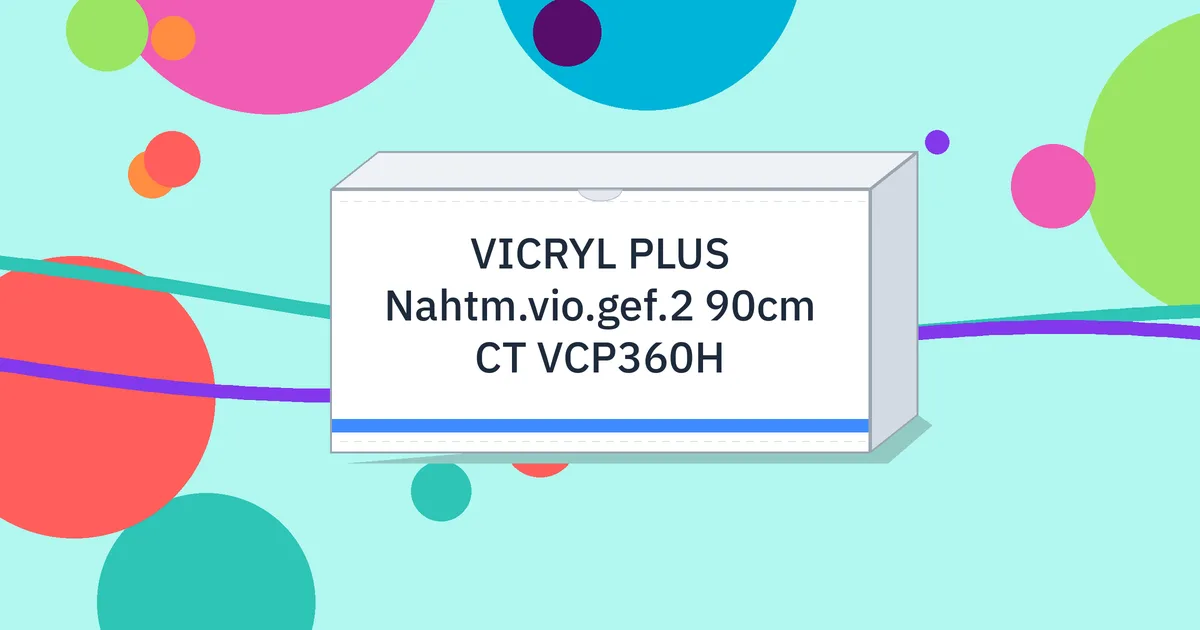 Symbolbild: Packung mit der Aufschrift VICRYL PLUS Nahtm.vio.gef.2 90cm CT VCP360H (PZN 20390629) – Verfügbarkeit und Bezug in Apotheken in Frankfurt am Main