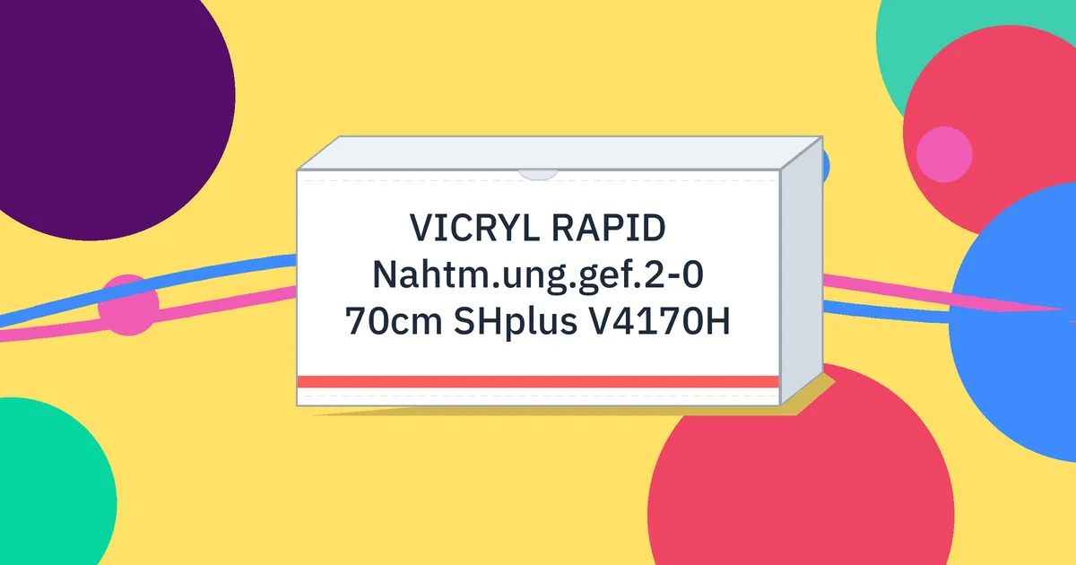 Symbolbild: Packung mit der Aufschrift VICRYL RAPID Nahtm.ung.gef.2-0 70cm SHplus V4170H (PZN 16812935) – Verfügbarkeit und Bezug in Apotheken in Frankfurt am Main