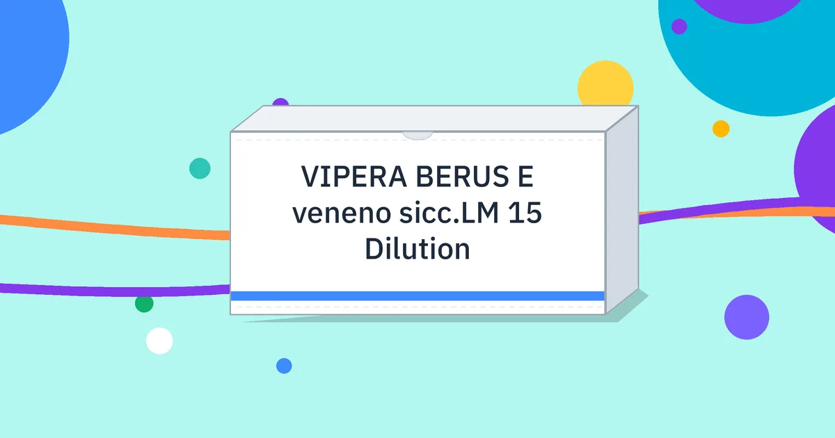 Symbolbild: Packung mit der Aufschrift VIPERA BERUS E veneno sicc.LM 15 Dilution (PZN 13277105) – Verfügbarkeit und Bezug in Apotheken in Frankfurt am Main