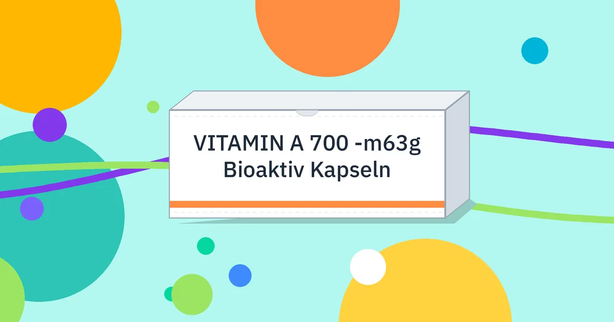 Symbolbild: Packung mit der Aufschrift VITAMIN A 700 -m63g Bioaktiv Kapseln (PZN 19408092) – Verfügbarkeit und Bezug in Apotheken in Frankfurt am Main