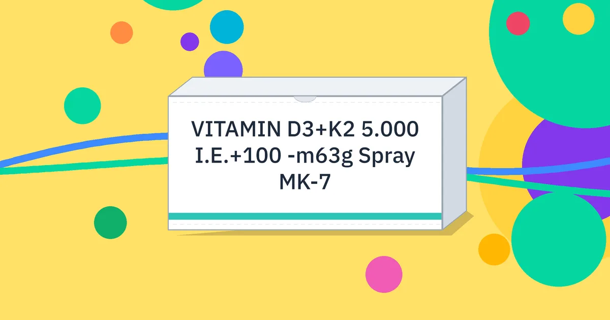 Symbolbild: Packung mit der Aufschrift VITAMIN D3+K2 5.000 I.E.+100 -m63g Spray MK-7 (PZN 17668541) – Verfügbarkeit und Bezug in Apotheken in Frankfurt am Main