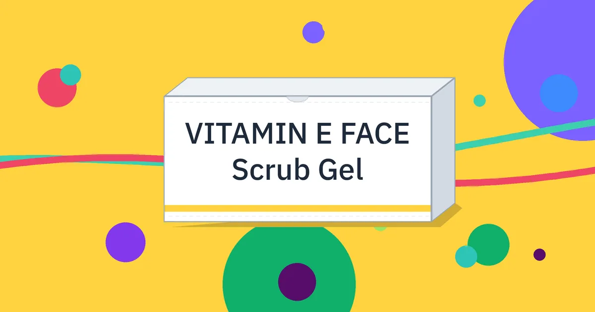 Symbolbild: Packung mit der Aufschrift VITAMIN E FACE Scrub Gel (PZN 03671812) – Verfügbarkeit und Bezug in Apotheken in Frankfurt am Main