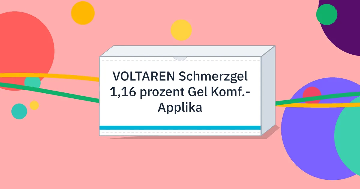 Symbolbild: Packung mit der Aufschrift VOLTAREN Schmerzgel 1,16 prozent Gel Komf.-Applika (PZN 12732027) – Verfügbarkeit und Bezug in Apotheken in Frankfurt am Main