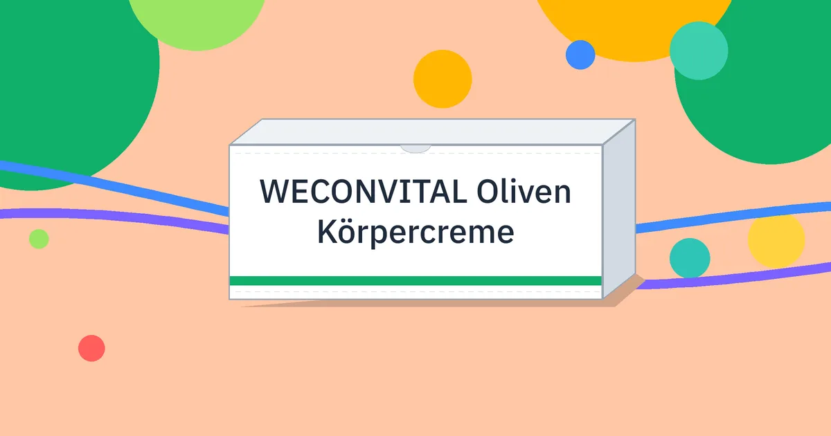 Symbolbild: Packung mit der Aufschrift WECONVITAL Oliven Körpercreme (PZN 13875384) – Verfügbarkeit und Bezug in Apotheken in Frankfurt am Main