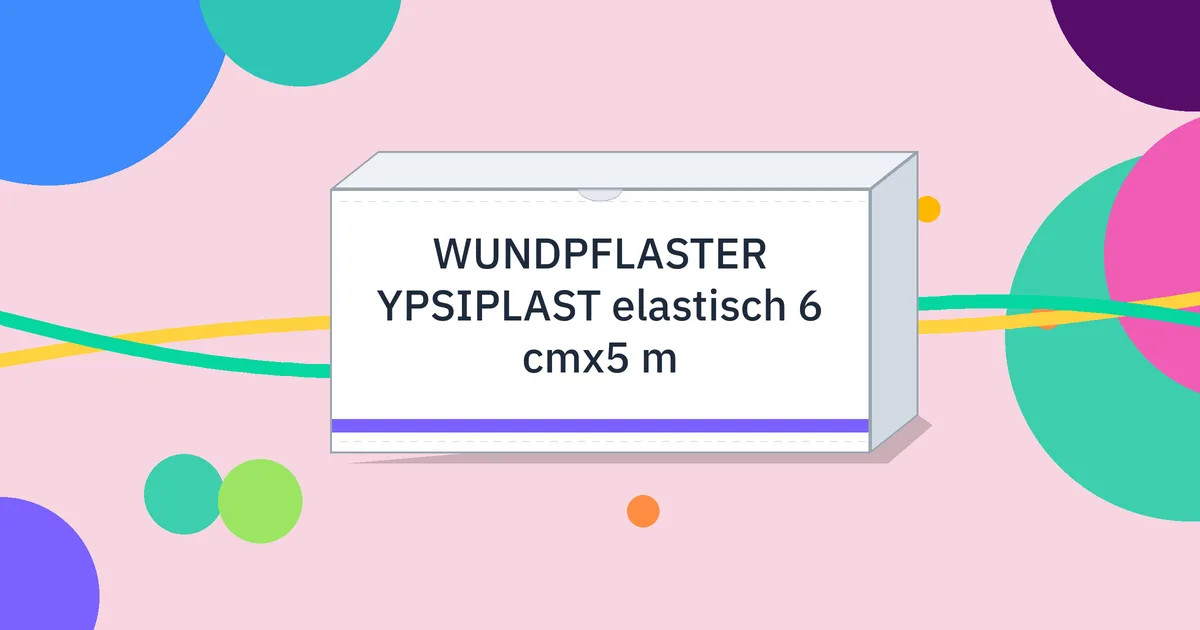 Symbolbild: Packung mit der Aufschrift WUNDPFLASTER YPSIPLAST elastisch 6 cmx5 m (PZN 03271082) – Verfügbarkeit und Bezug in Apotheken in Frankfurt am Main