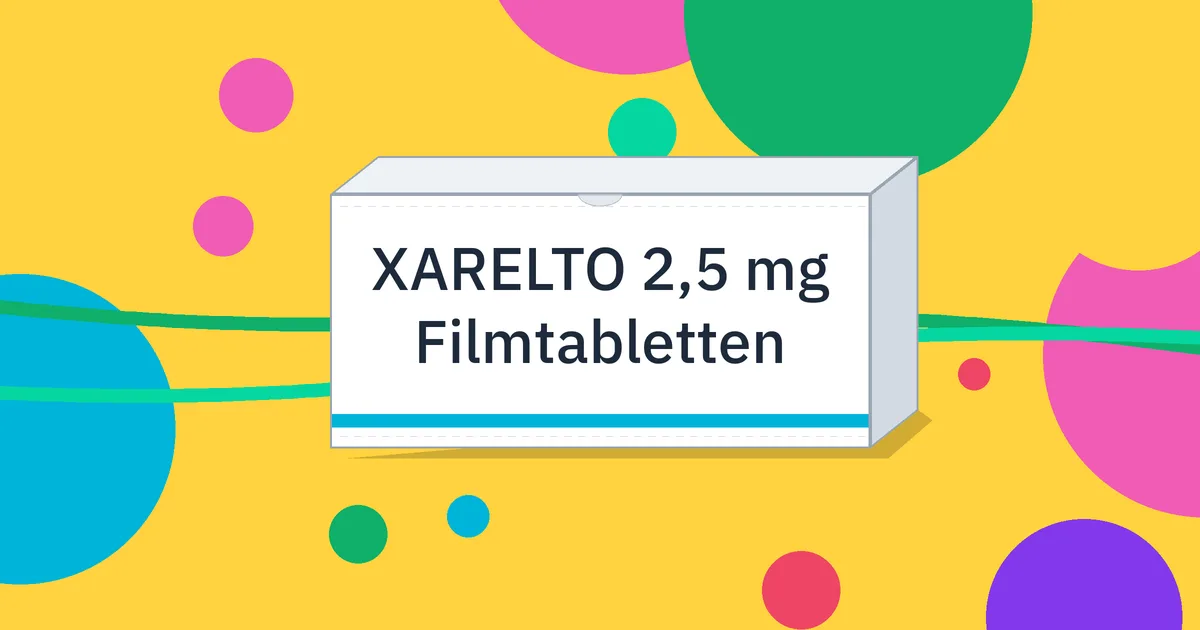 Symbolbild: Packung mit der Aufschrift XARELTO 2,5 mg Filmtabletten (PZN 17257803) – Verfügbarkeit und Bezug in Apotheken in Frankfurt am Main
