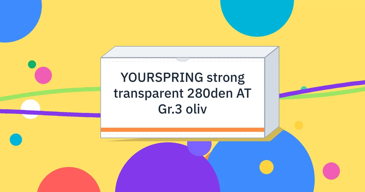 Symbolbild: Packung mit der Aufschrift YOURSPRING strong transparent 280den AT Gr.3 oliv (PZN 18058336) – Verfügbarkeit und Bezug in Apotheken in Frankfurt am Main
