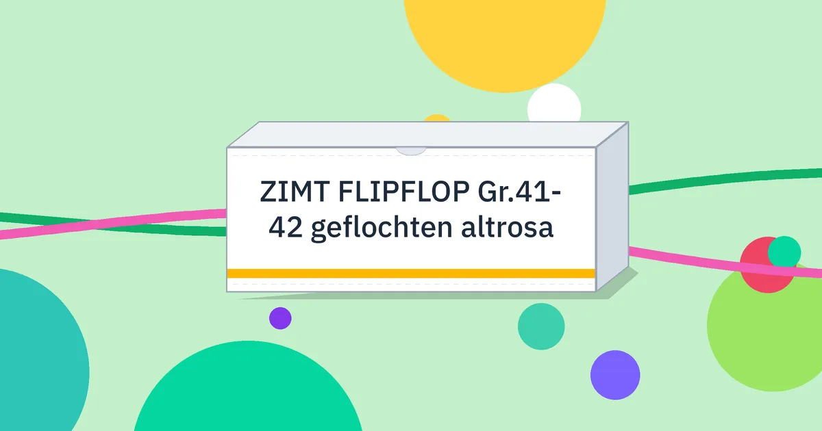 Symbolbild: Packung mit der Aufschrift ZIMT FLIPFLOP Gr.41-42 geflochten altrosa (PZN 10168120) – Verfügbarkeit und Bezug in Apotheken in Frankfurt am Main