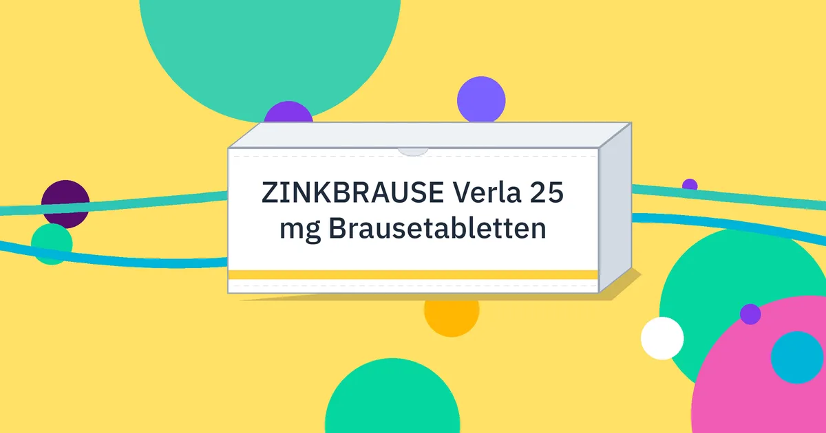 Symbolbild: Packung mit der Aufschrift ZINKBRAUSE Verla 25 mg Brausetabletten (PZN 01564555) – Verfügbarkeit und Bezug in Apotheken in Frankfurt am Main