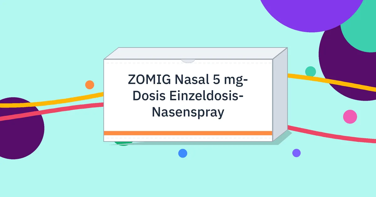 Symbolbild: Packung mit der Aufschrift ZOMIG Nasal 5 mg-Dosis Einzeldosis-Nasenspray (PZN 17151803) – Verfügbarkeit und Bezug in Apotheken in Frankfurt am Main