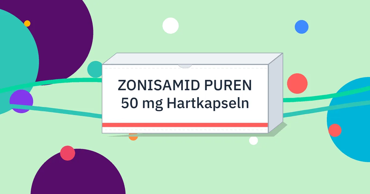 Symbolbild: Packung mit der Aufschrift ZONISAMID PUREN 50 mg Hartkapseln (PZN 18750813) – Verfügbarkeit und Bezug in Apotheken in Frankfurt am Main