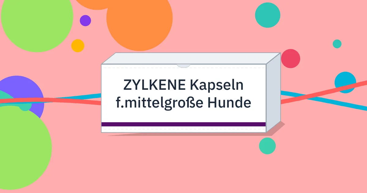 Symbolbild: Packung mit der Aufschrift ZYLKENE Kapseln f.mittelgroße Hunde (PZN 18438990) – Verfügbarkeit und Bezug in Apotheken in Frankfurt am Main