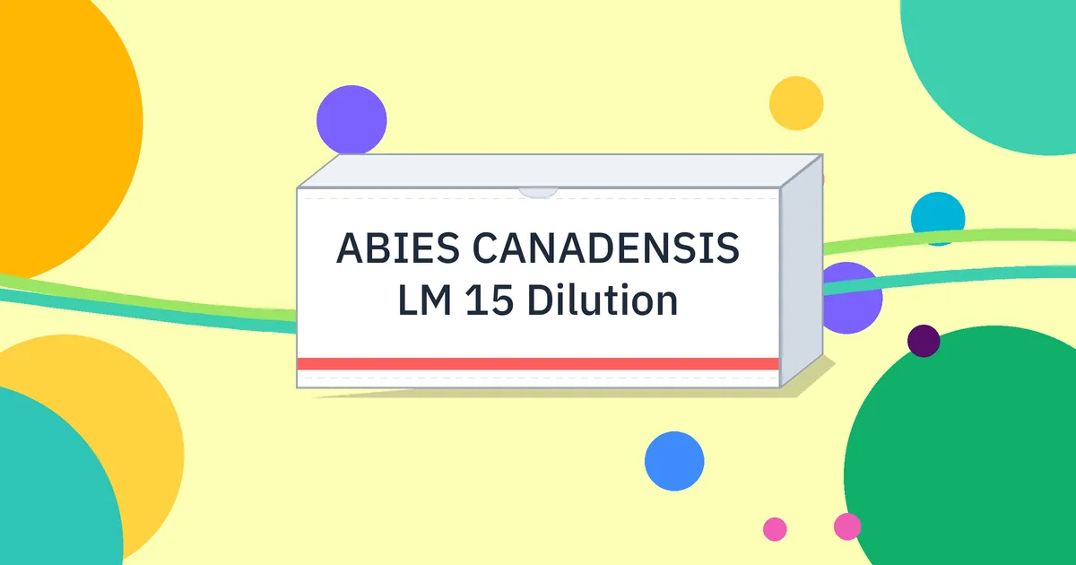 Symbolbild: Packung mit der Aufschrift ABIES CANADENSIS LM 15 Dilution (PZN 13259515) – Verfügbarkeit und Bezug in Apotheken in Frankfurt am Main