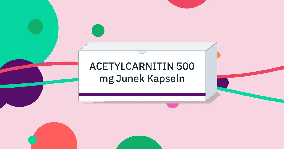 Symbolbild: Packung mit der Aufschrift ACETYLCARNITIN 500 mg Junek Kapseln (PZN 00136478) – Verfügbarkeit und Bezug in Apotheken in Frankfurt am Main
