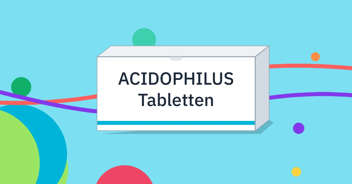 Symbolbild: Packung mit der Aufschrift ACIDOPHILUS Tabletten (PZN 10262936) – Verfügbarkeit und Bezug in Apotheken in Frankfurt am Main