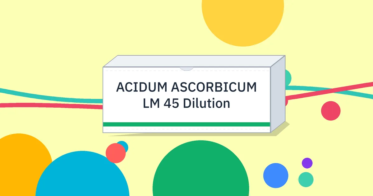 Symbolbild: Packung mit der Aufschrift ACIDUM ASCORBICUM LM 45 Dilution (PZN 13269324) – Verfügbarkeit und Bezug in Apotheken in Frankfurt am Main
