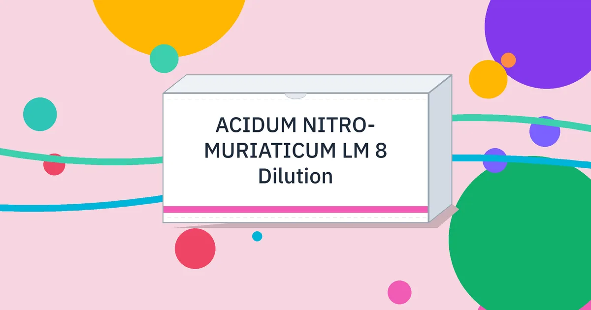 Symbolbild: Packung mit der Aufschrift ACIDUM NITRO-MURIATICUM LM 8 Dilution (PZN 13280030) – Verfügbarkeit und Bezug in Apotheken in Frankfurt am Main
