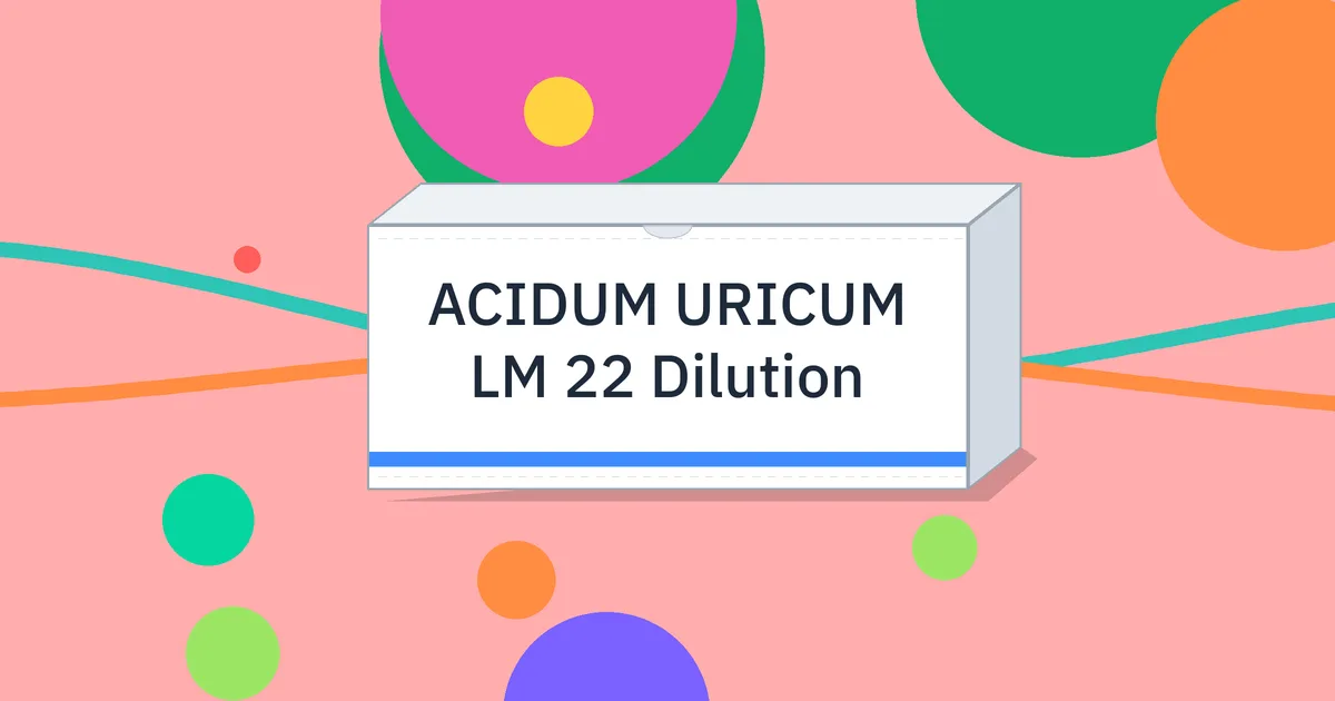 Symbolbild: Packung mit der Aufschrift ACIDUM URICUM LM 22 Dilution (PZN 13288899) – Verfügbarkeit und Bezug in Apotheken in Frankfurt am Main