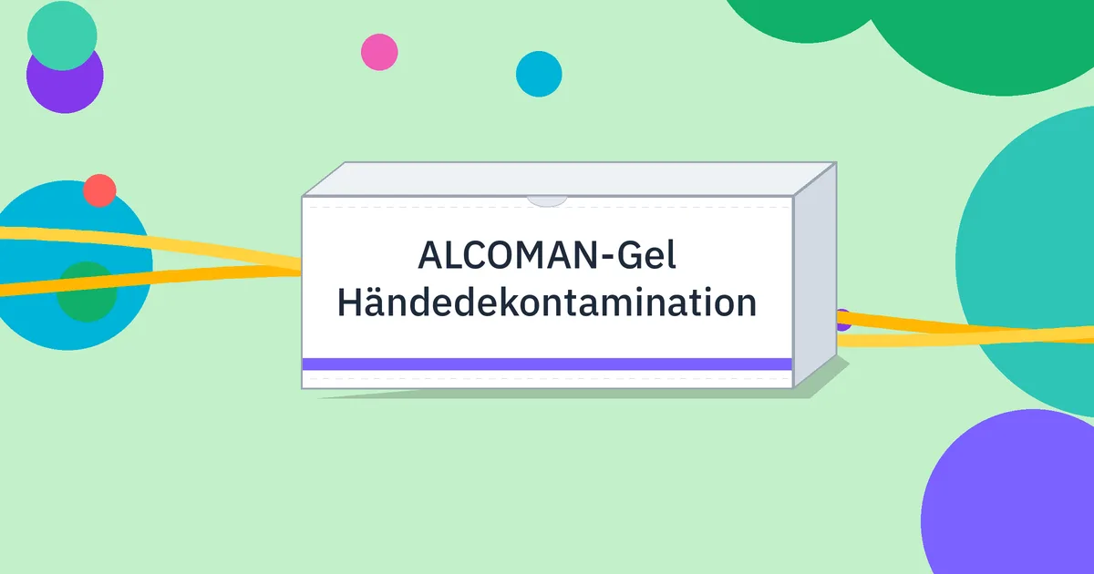 Symbolbild: Packung mit der Aufschrift ALCOMAN-Gel Händedekontamination (PZN 11169742) – Verfügbarkeit und Bezug in Apotheken in Frankfurt am Main