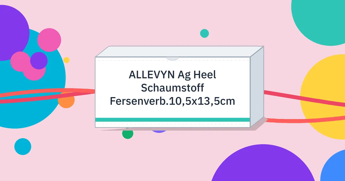 Symbolbild: Packung mit der Aufschrift ALLEVYN Ag Heel Schaumstoff Fersenverb.10,5x13,5cm (PZN 13581228) – Verfügbarkeit und Bezug in Apotheken in Frankfurt am Main