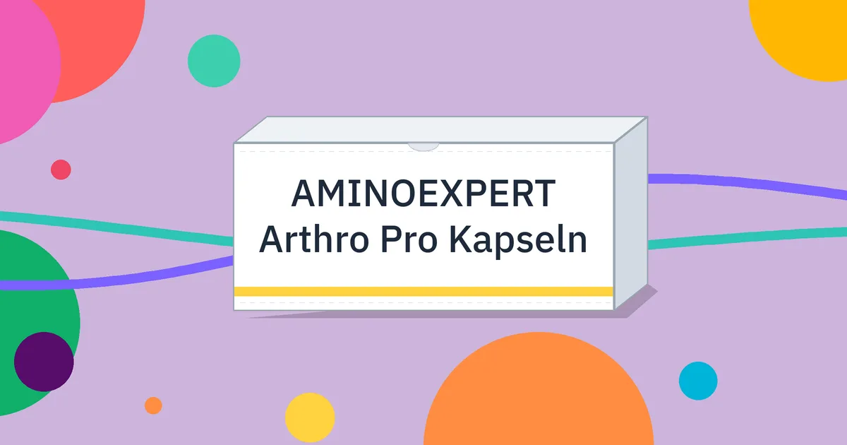 Symbolbild: Packung mit der Aufschrift AMINOEXPERT Arthro Pro Kapseln (PZN 19708612) – Verfügbarkeit und Bezug in Apotheken in Frankfurt am Main