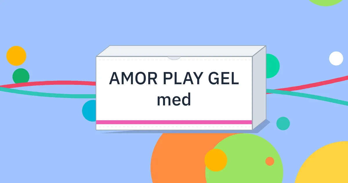 Symbolbild: Packung mit der Aufschrift AMOR PLAY GEL med (PZN 10826244) – Verfügbarkeit und Bezug in Apotheken in Frankfurt am Main
