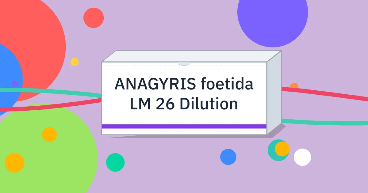 Symbolbild: Packung mit der Aufschrift ANAGYRIS foetida LM 26 Dilution (PZN 13328512) – Verfügbarkeit und Bezug in Apotheken in Frankfurt am Main