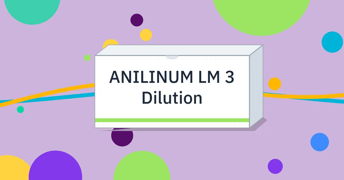 Symbolbild: Packung mit der Aufschrift ANILINUM LM 3 Dilution (PZN 12762270) – Verfügbarkeit und Bezug in Apotheken in Frankfurt am Main