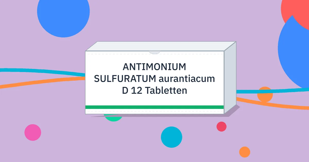 Symbolbild: Packung mit der Aufschrift ANTIMONIUM SULFURATUM aurantiacum D 12 Tabletten (PZN 02127087) – Verfügbarkeit und Bezug in Apotheken in Frankfurt am Main