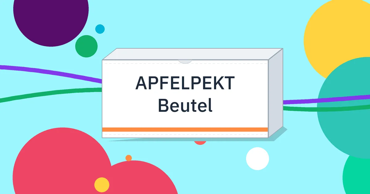Symbolbild: Packung mit der Aufschrift APFELPEKT Beutel (PZN 16744642) – Verfügbarkeit und Bezug in Apotheken in Frankfurt am Main