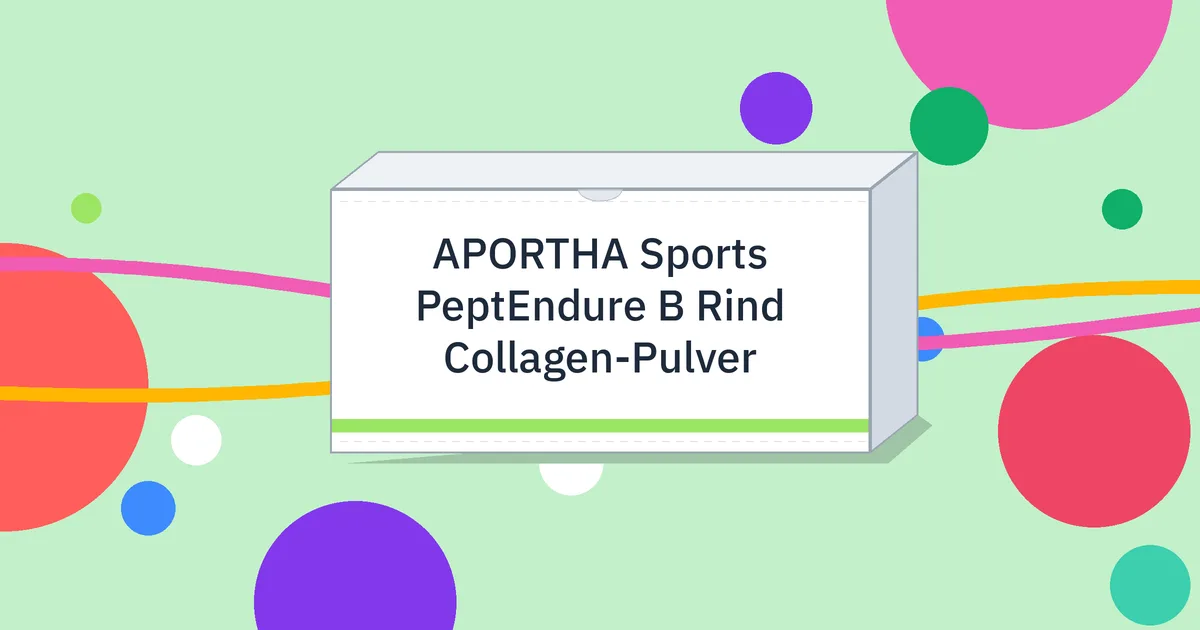 Symbolbild: Packung mit der Aufschrift APORTHA Sports PeptEndure B Rind Collagen-Pulver (PZN 20184060) – Verfügbarkeit und Bezug in Apotheken in Frankfurt am Main