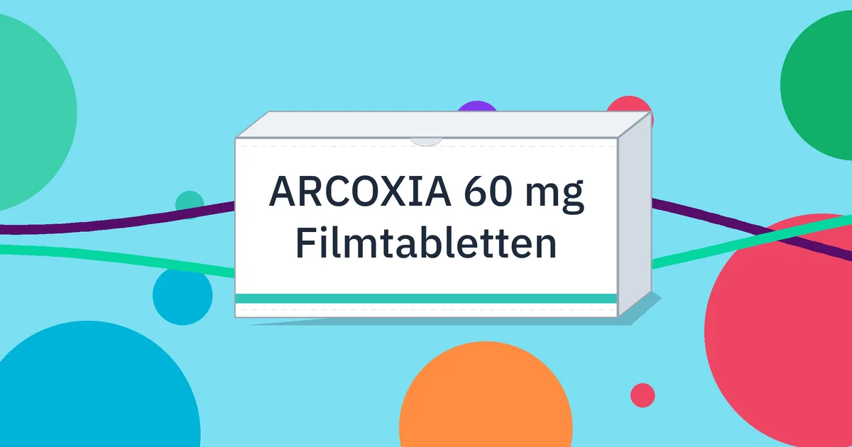 Symbolbild: Packung mit der Aufschrift ARCOXIA 60 mg Filmtabletten (PZN 02761080) – Verfügbarkeit und Bezug in Apotheken in Frankfurt am Main
