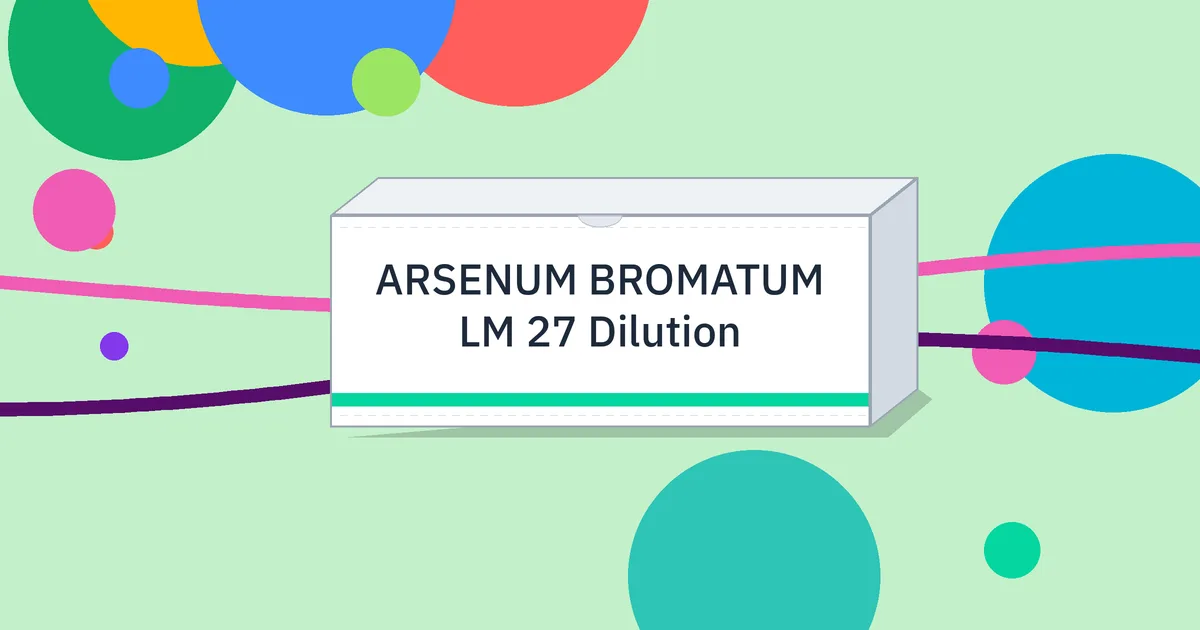Symbolbild: Packung mit der Aufschrift ARSENUM BROMATUM LM 27 Dilution (PZN 12771470) – Verfügbarkeit und Bezug in Apotheken in Frankfurt am Main