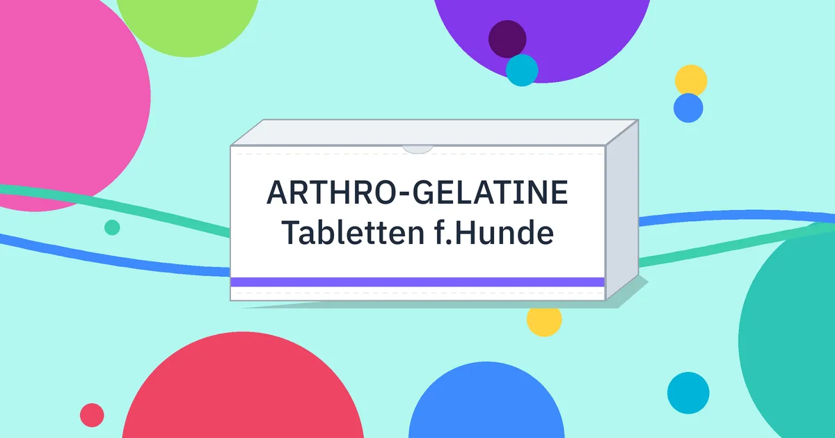 Symbolbild: Packung mit der Aufschrift ARTHRO-GELATINE Tabletten f.Hunde (PZN 05741882) – Verfügbarkeit und Bezug in Apotheken in Frankfurt am Main