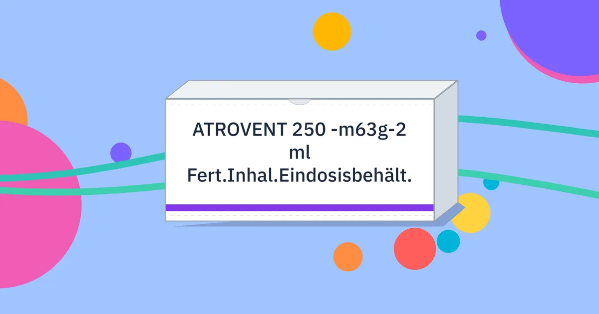 Symbolbild: Packung mit der Aufschrift ATROVENT 250 -m63g-2 ml Fert.Inhal.Eindosisbehält. (PZN 10332105) – Verfügbarkeit und Bezug in Apotheken in Frankfurt am Main