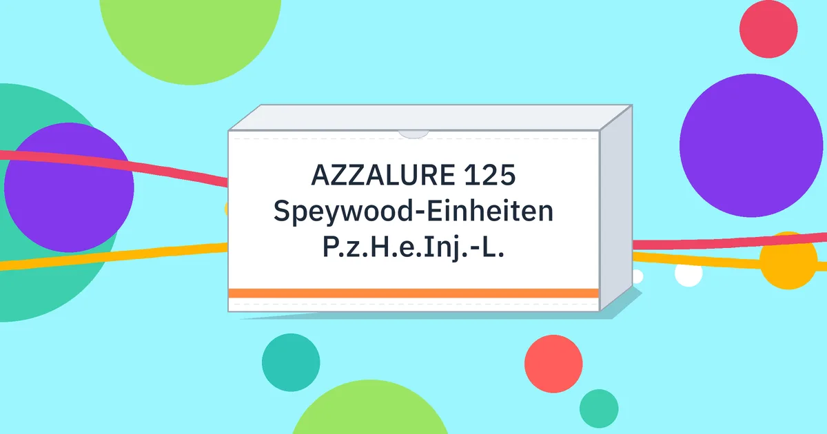 Symbolbild: Packung mit der Aufschrift AZZALURE 125 Speywood-Einheiten P.z.H.e.Inj.-L. (PZN 16000864) – Verfügbarkeit und Bezug in Apotheken in Frankfurt am Main