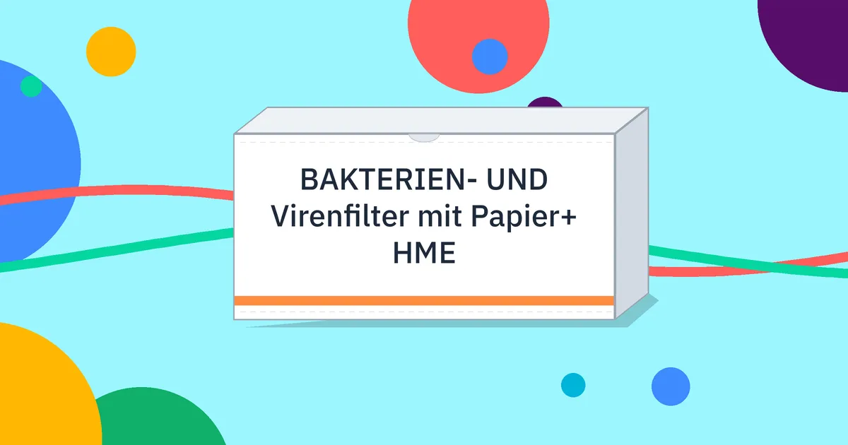 Symbolbild: Packung mit der Aufschrift BAKTERIEN- UND Virenfilter mit Papier+ HME (PZN 19182297) – Verfügbarkeit und Bezug in Apotheken in Frankfurt am Main