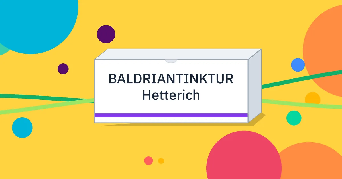 Symbolbild: Packung mit der Aufschrift BALDRIANTINKTUR Hetterich (PZN 03180971) – Verfügbarkeit und Bezug in Apotheken in Frankfurt am Main