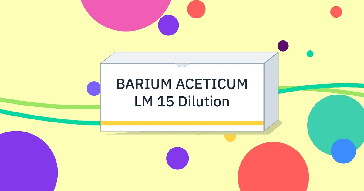 Symbolbild: Packung mit der Aufschrift BARIUM ACETICUM LM 15 Dilution (PZN 12788565) – Verfügbarkeit und Bezug in Apotheken in Frankfurt am Main