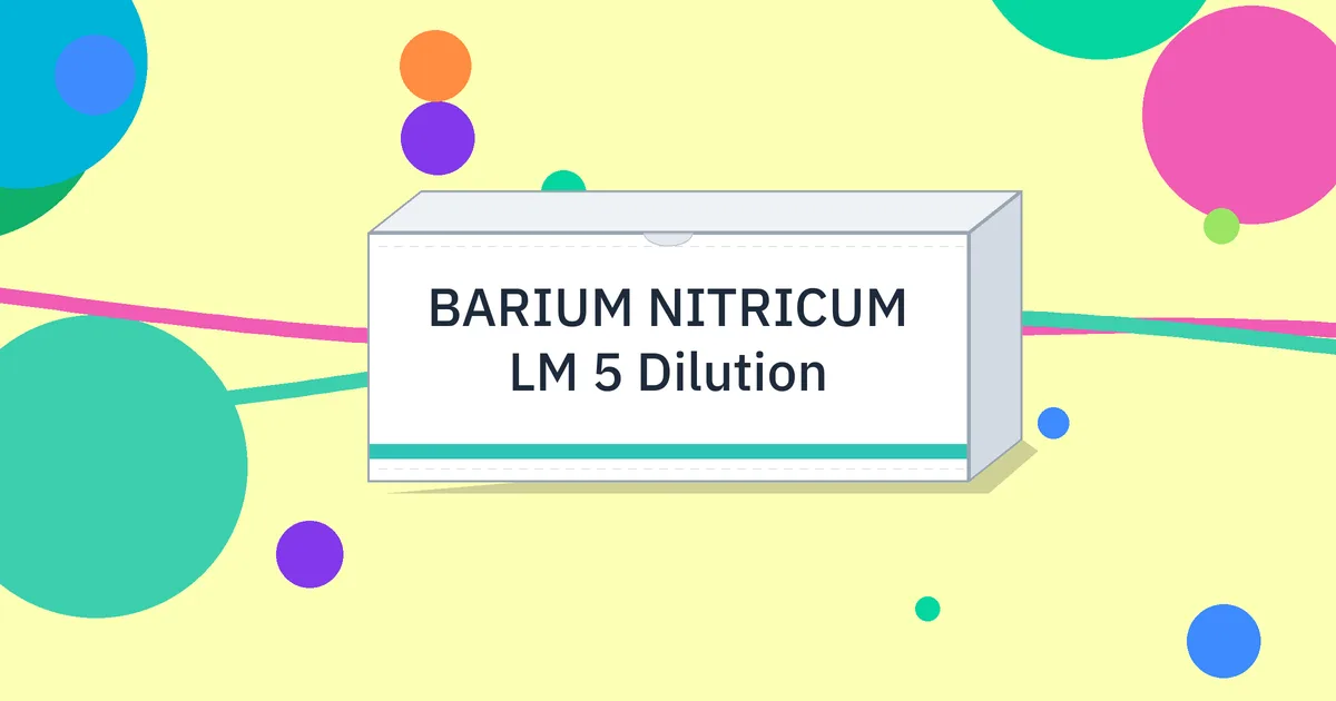 Symbolbild: Packung mit der Aufschrift BARIUM NITRICUM LM 5 Dilution (PZN 13377290) – Verfügbarkeit und Bezug in Apotheken in Frankfurt am Main