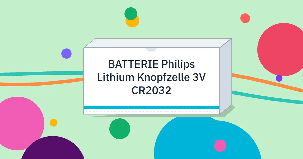 Symbolbild: Packung mit der Aufschrift BATTERIE Philips Lithium Knopfzelle 3V CR2032 (PZN 08922816) – Verfügbarkeit und Bezug in Apotheken in Frankfurt am Main