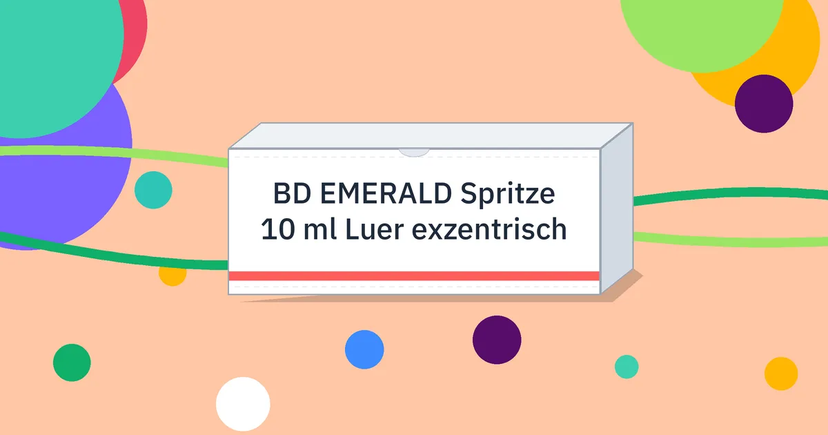 Symbolbild: Packung mit der Aufschrift BD EMERALD Spritze 10 ml Luer exzentrisch (PZN 18321710) – Verfügbarkeit und Bezug in Apotheken in Frankfurt am Main