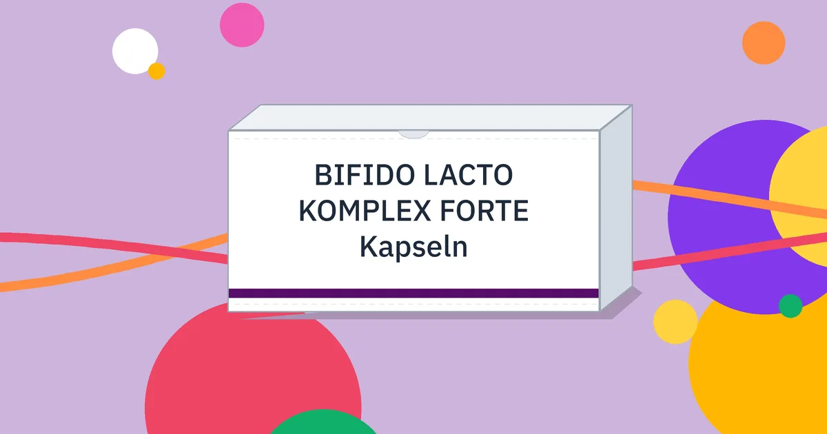 Symbolbild: Packung mit der Aufschrift BIFIDO LACTO KOMPLEX FORTE Kapseln (PZN 18214204) – Verfügbarkeit und Bezug in Apotheken in Frankfurt am Main