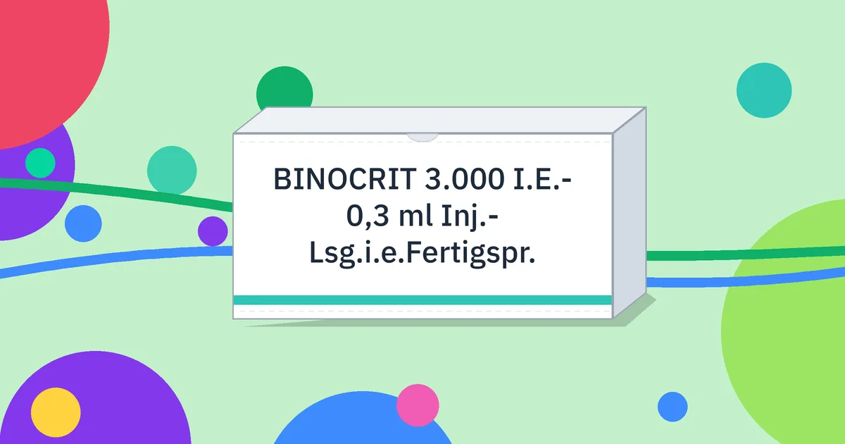 Symbolbild: Packung mit der Aufschrift BINOCRIT 3.000 I.E.-0,3 ml Inj.-Lsg.i.e.Fertigspr. (PZN 16825547) – Verfügbarkeit und Bezug in Apotheken in Frankfurt am Main